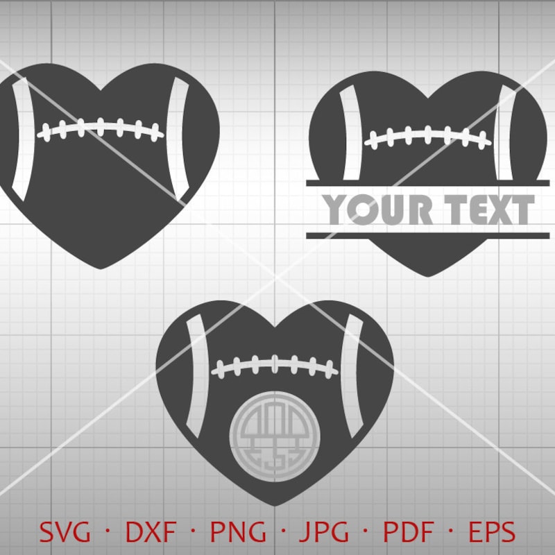 Football Heart Svg - Etsy