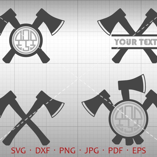 Axe Monogram Frame Axe Silhouette Axe Monogram Svg - Etsy
