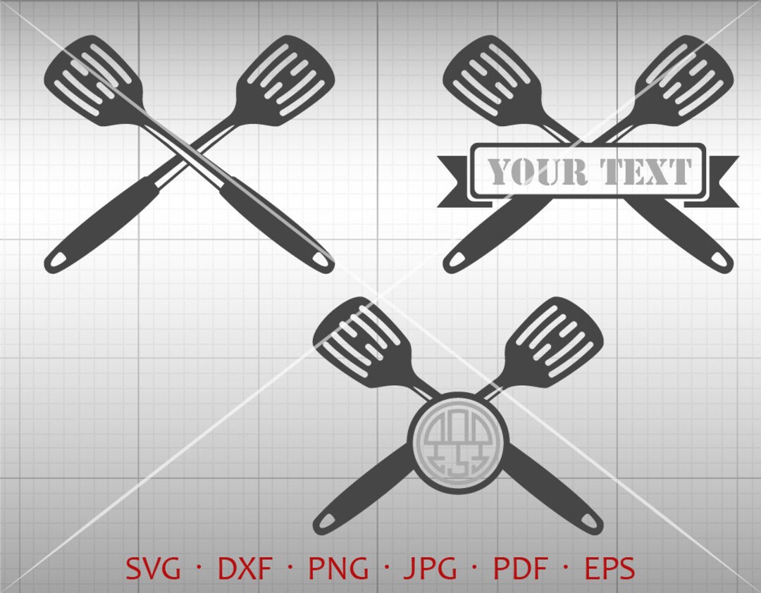 Kitchen Utensils SVG, Spatula Monogram Frame , Cooking Clipart ...