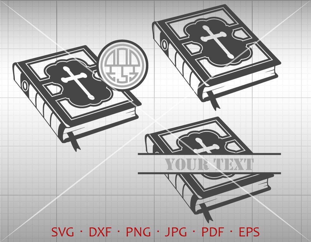 The Holy Bible SVG Book Monogram Frame Holy Bible Clipart | Etsy