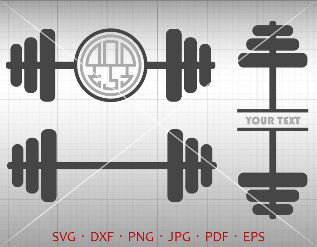 Weight SVG, Dumbbell SVG, Workout Monogram Frame , Gym Clipart ...