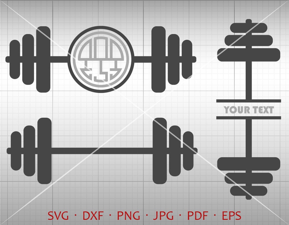 Paper, Party & Kids Dumbbell Barbell Weight Lifting Outline Clipart ...