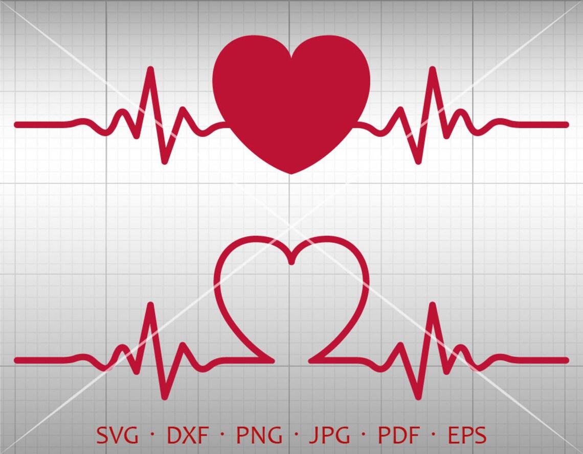 Heartbeat Svg Love Svg Heart SVG Valentine's Day Clipart - Etsy