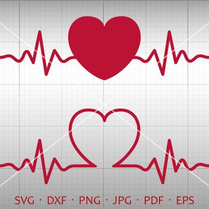 Heartbeat Svg Love Svg Heart SVG Valentine's Day Clipart - Etsy