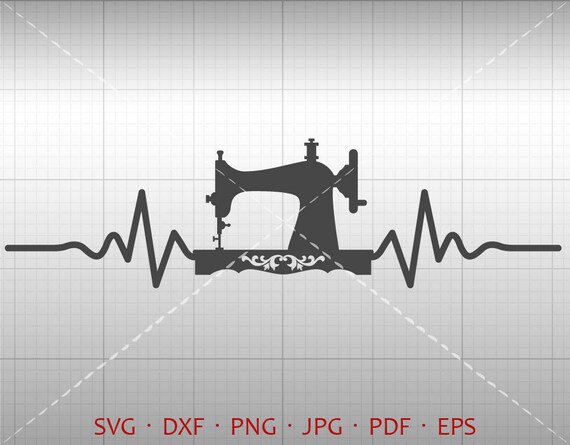 Heartbeat Sewing Machine SVG EKG Sewing Machine Clipart - Etsy