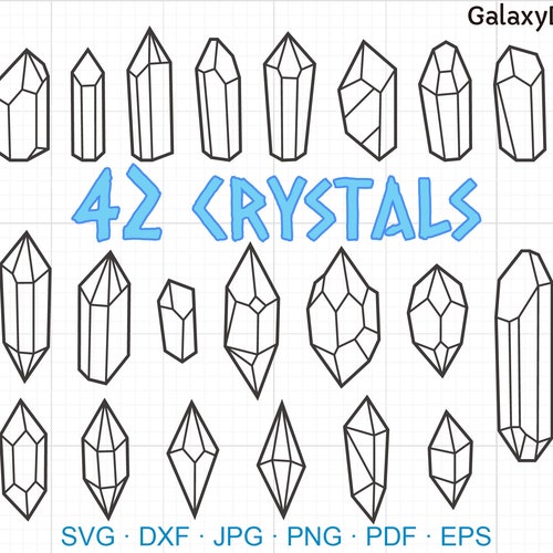 Crystal SVG Gemstone SVG Crystal Gem Clipart Silhouette - Etsy