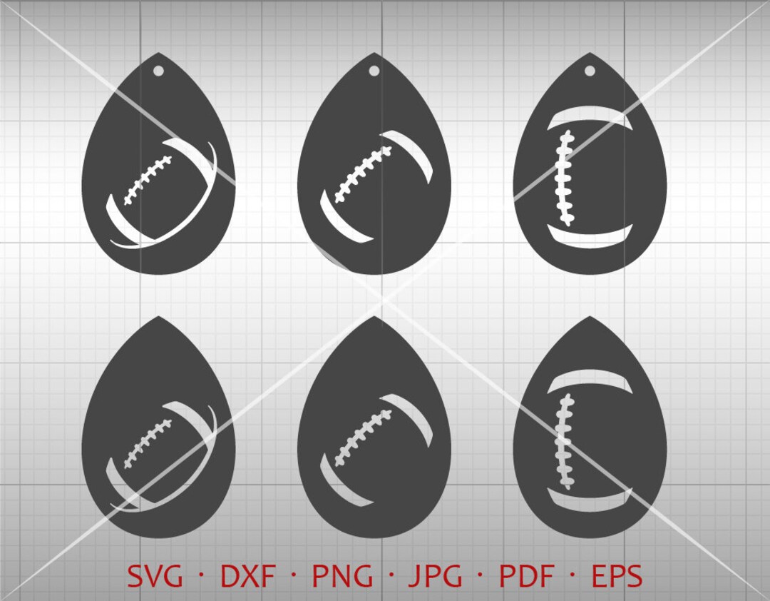 Football Earring SVG, Sport Tear Drop SVG, Pendant Svg, Vector DXF ...