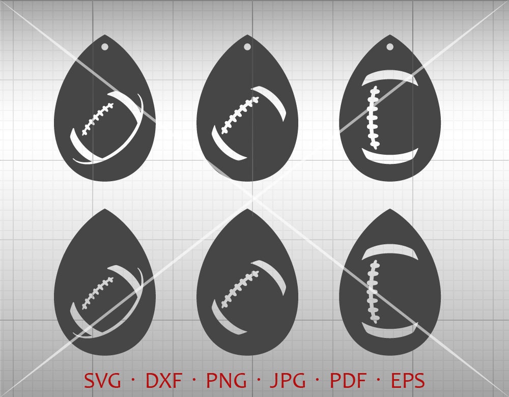 Football Earring SVG, Sport Tear Drop SVG, Pendant Svg, Vector DXF ...