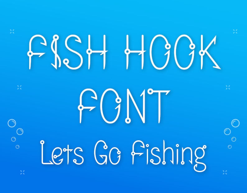 Fish Hook Font Fishing Hunter Font OTF and TTF - Etsy