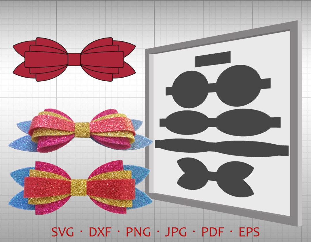 3D Layer Bow SVG, DIY Bow Cut File, Leather Hair Accessories Making ...