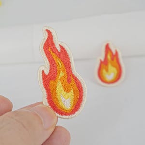 Flame Iron on Patch, Fire Patch, Blaze Embroidered Applique, Trucker ...