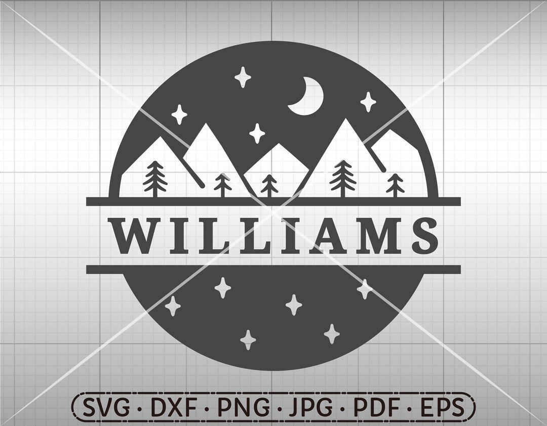 Mountain SVG, Mountain Monogram SVG, Starry Mountain Svg, Split ...