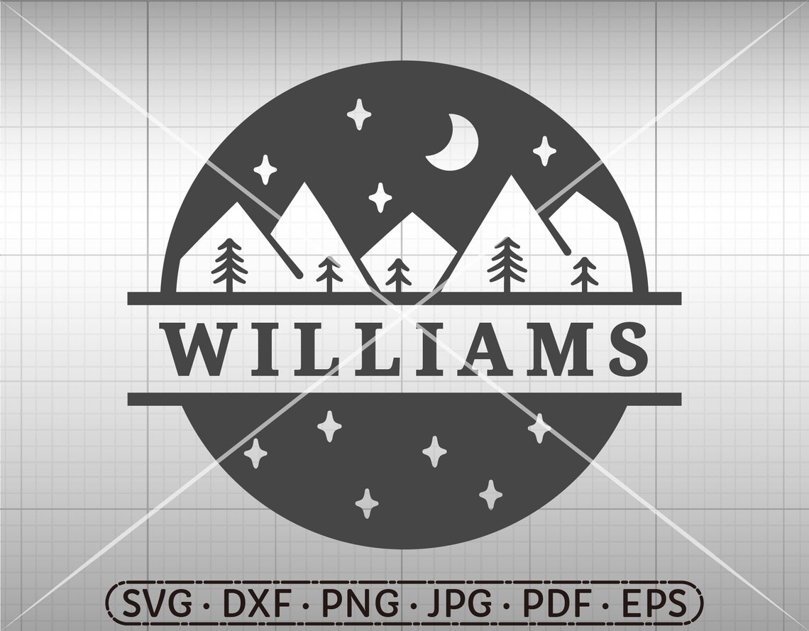 Mountain SVG Mountain Monogram SVG Starry Mountain Svg - Etsy