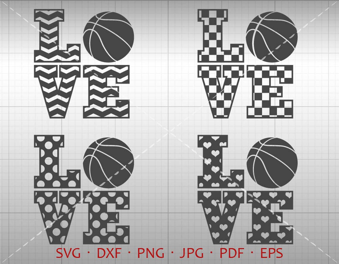 Love Basketball Svg Love Basketball Clipart Silhouette Cricut - Etsy