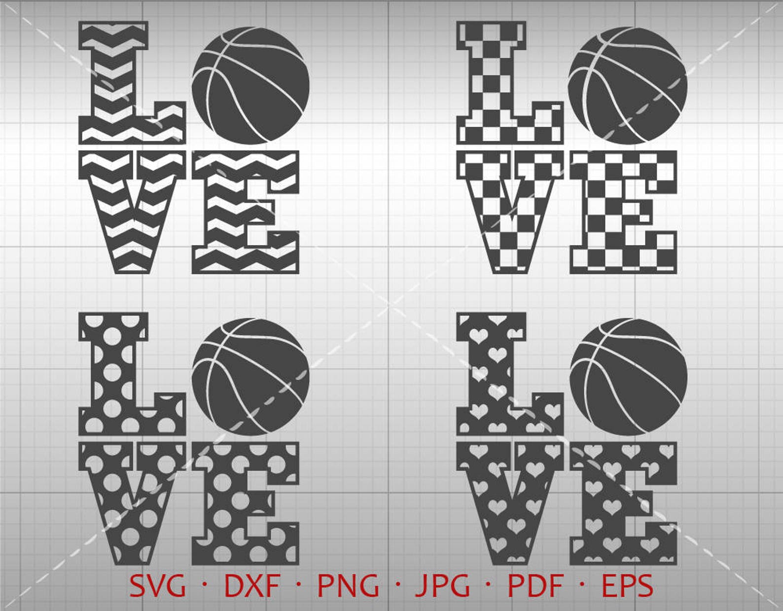 Love Basketball Svg Love Basketball Clipart Silhouette Cricut - Etsy