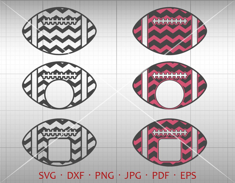 Chevron Football SVG Football Monogram Frame Clipart | Etsy