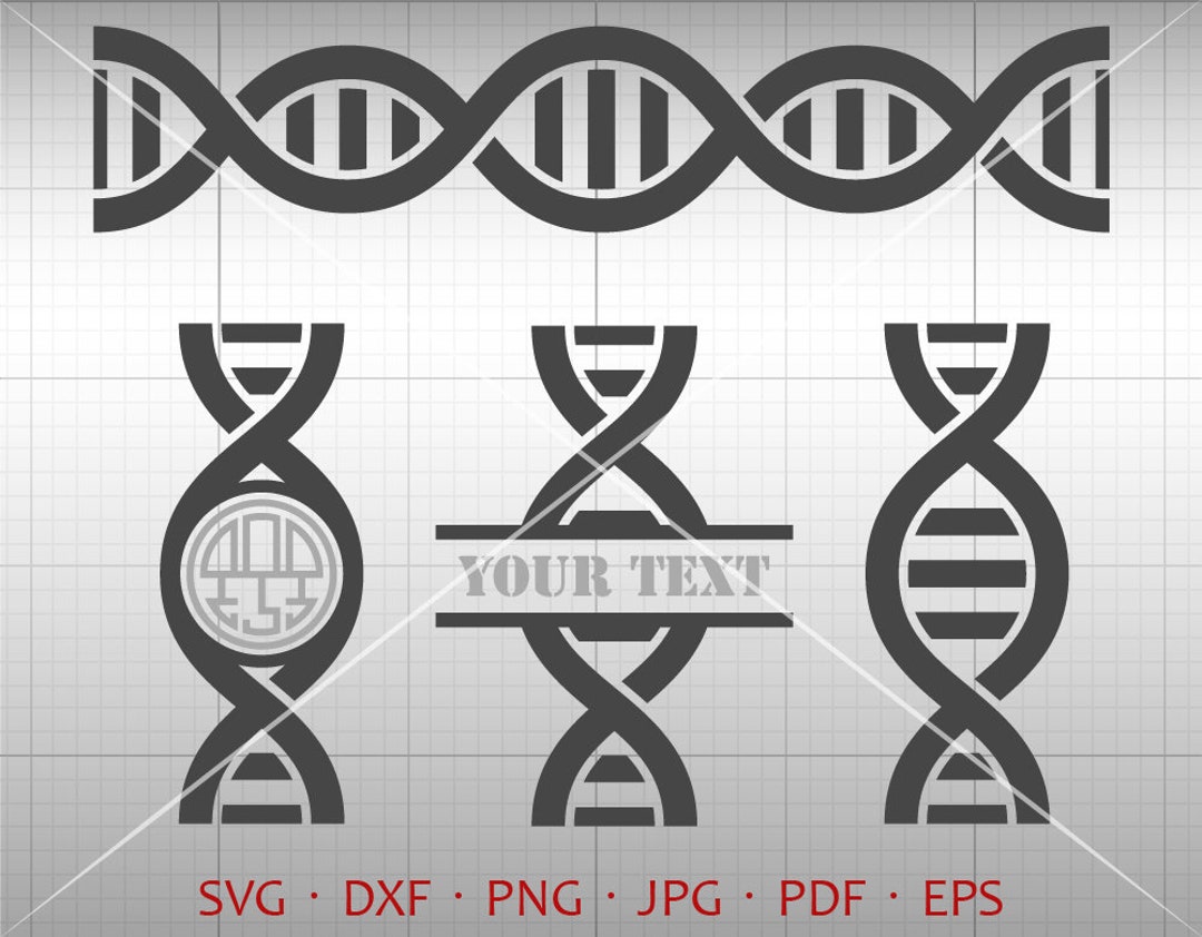 Gene SVG, Biology Monogram Frame , Chromosome Clipart Vector Silhouette ...