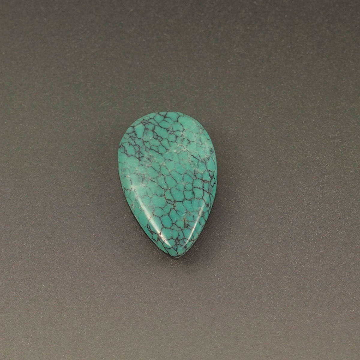Spiderweb Turquoise / Green Black Matrix / Pear-shaped / Backed With ...