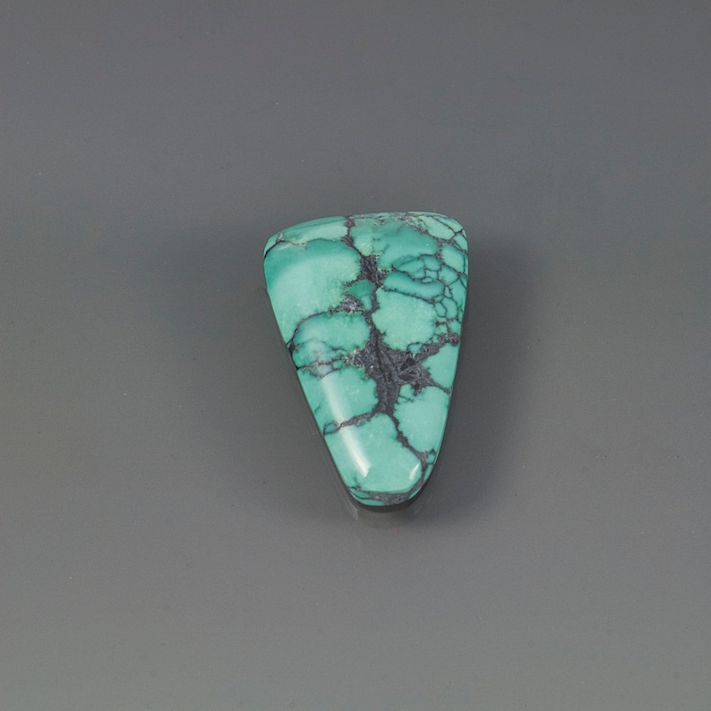 Turquoise Blue Green Spider Web Matrix/ Triangular Shape Cabochon ...