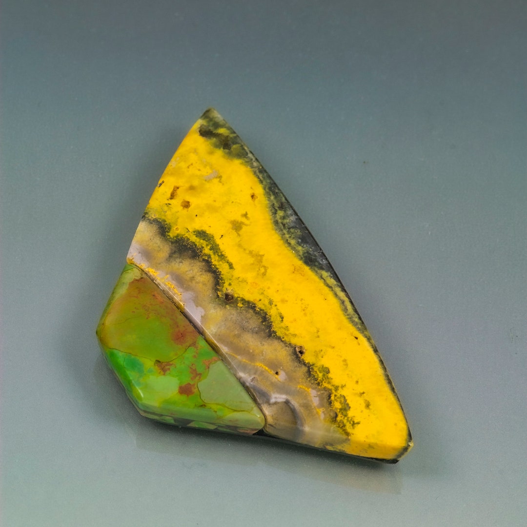 Intarsia Bumblebee Jasper Chrysocolla, Black Shade Backed, Freeform ...