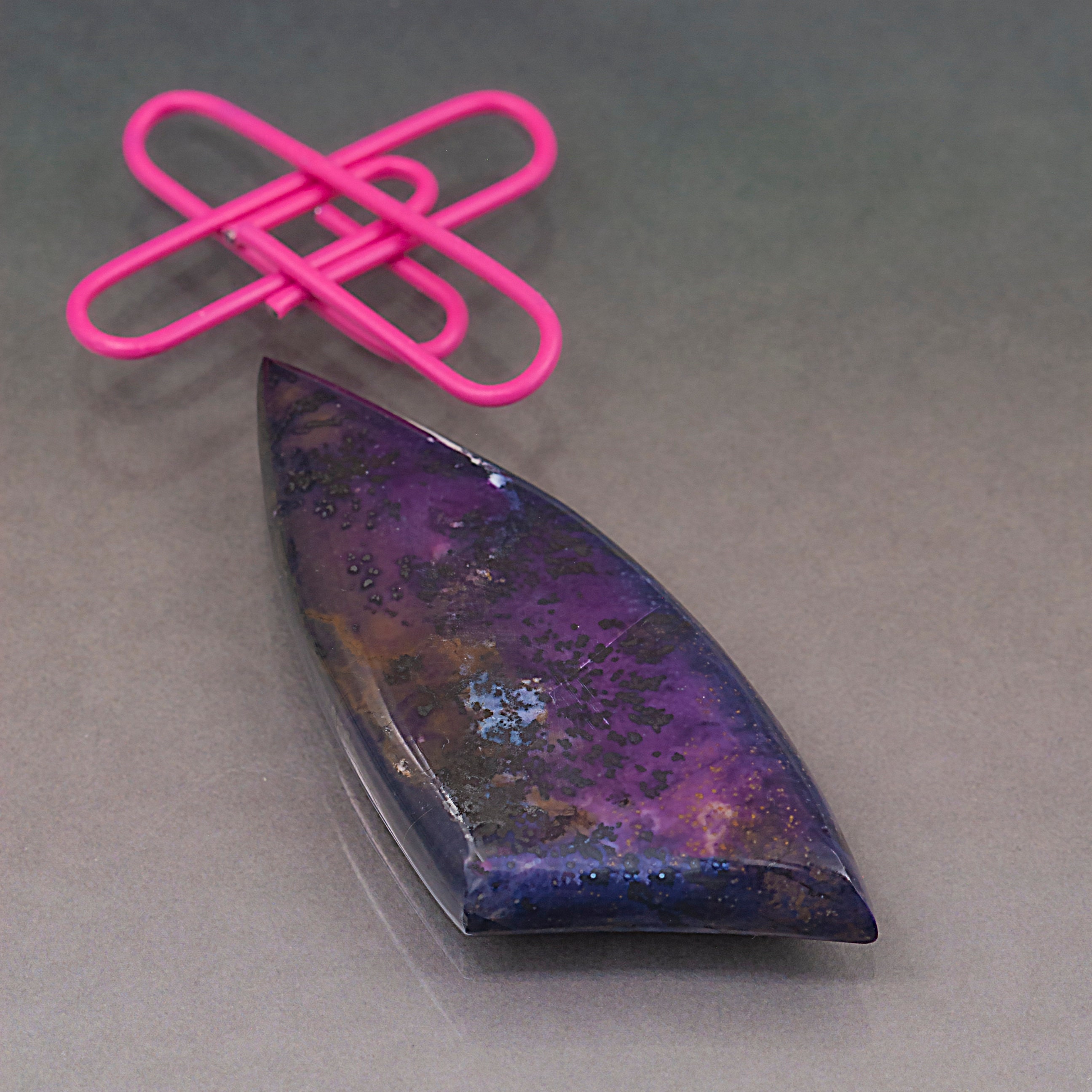 Tiffany Stone Freeform Triangle Deep Purple Color Finished Both Sides ...