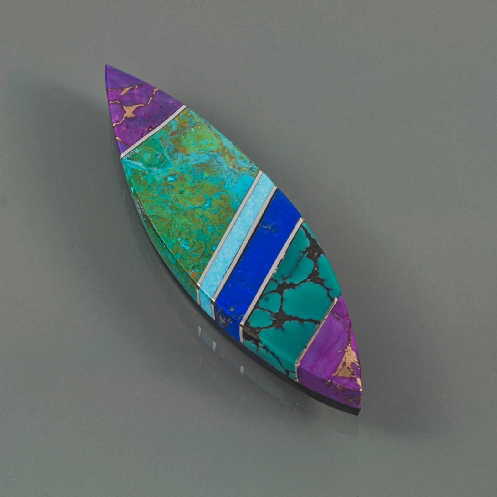 Intarsia Cabochon / Turquoise / Lapis / Gem Silica / Mohave Turquoise ...