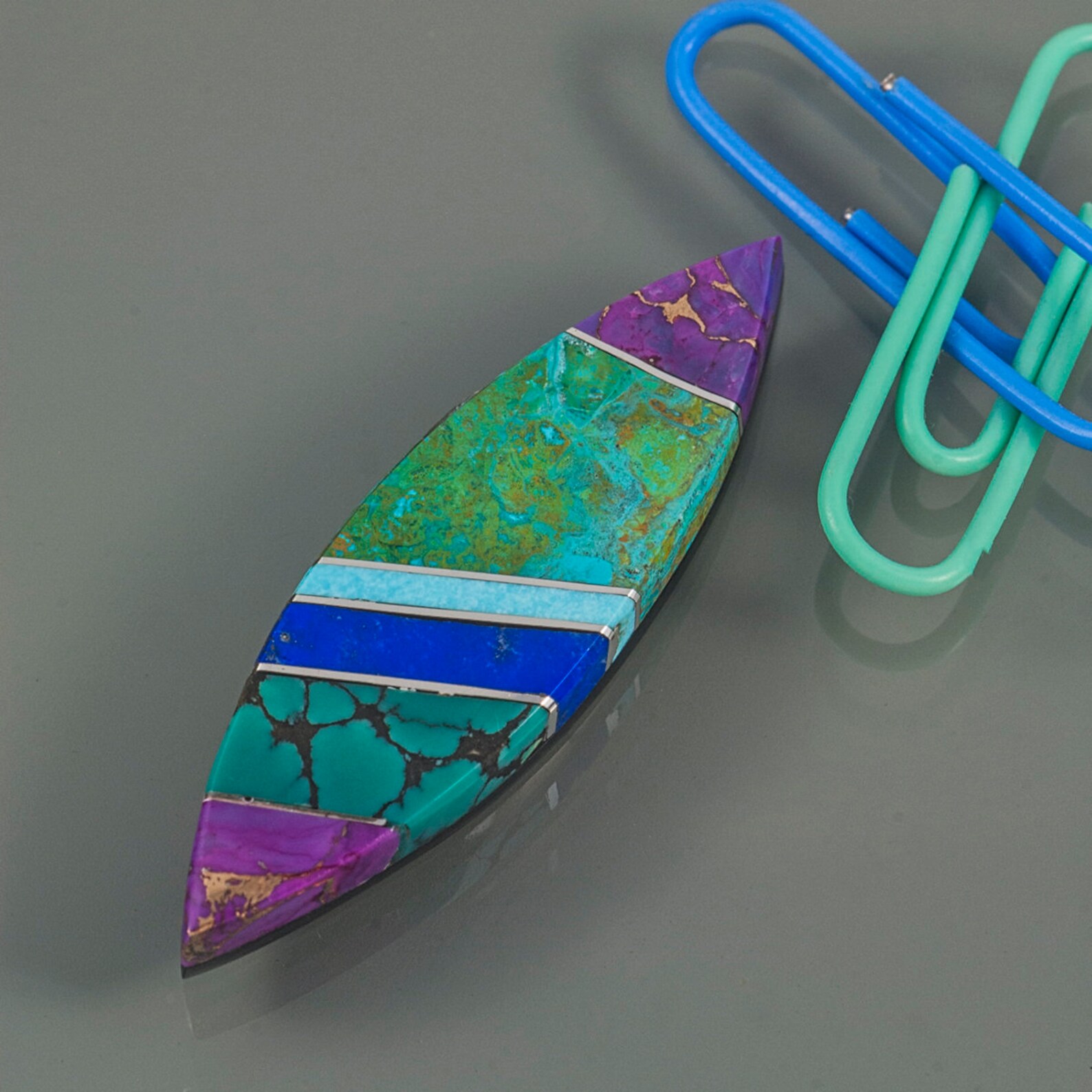 Intarsia Cabochon / Turquoise / Lapis / Gem Silica / Mohave Turquoise ...