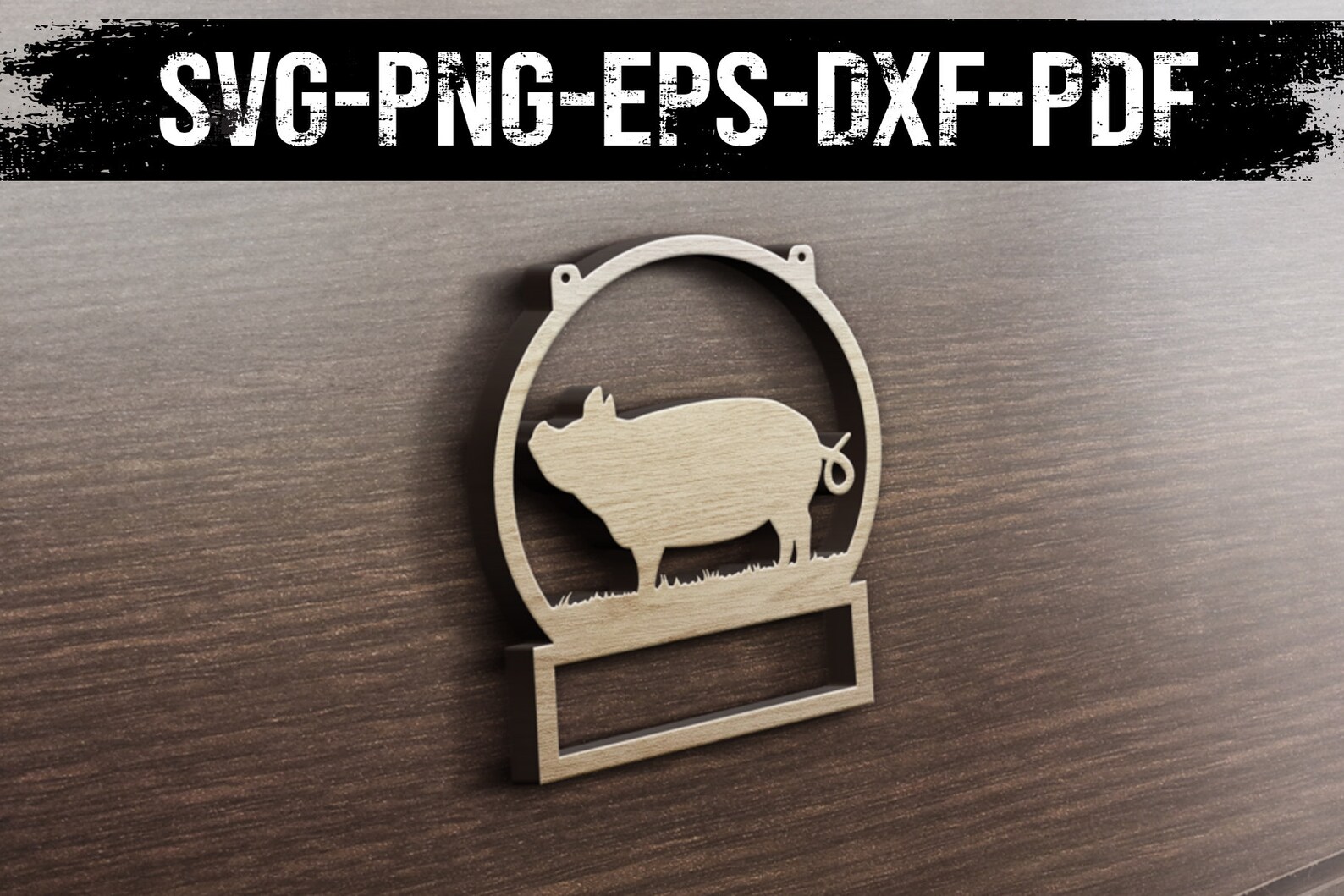 Customizable Pig Circle Papercut Template Laser Cut - Etsy