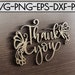 Thank You Papercut Template Svg File, Birthday Clipart, Elegant Flower ...