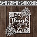 Thank You Papercut Templates Cutting File, Appreciation, Wedding Sign ...