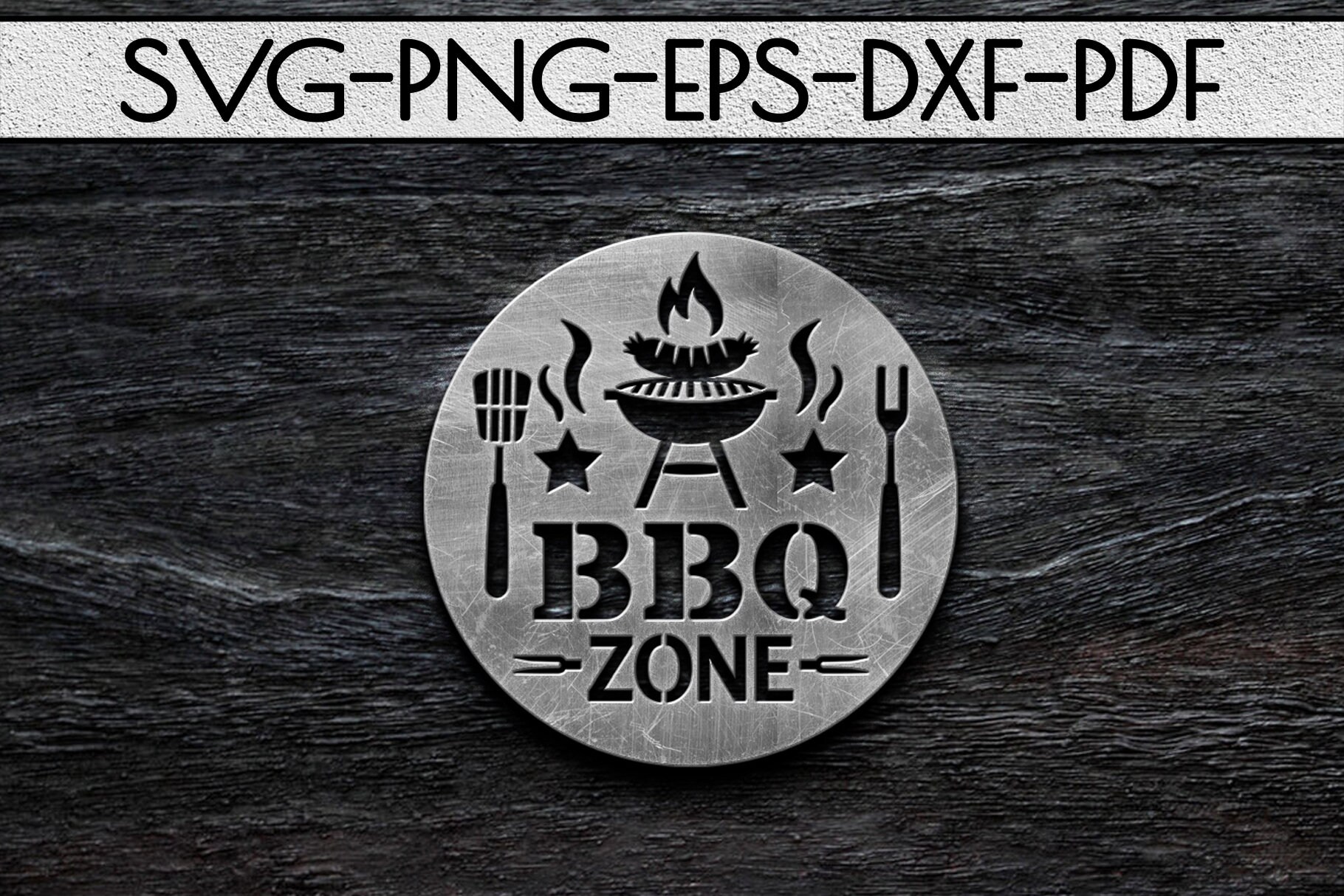 Bbq Zone Papercut Template, Grilling Svg, Laser Cut, Summer Decor ...