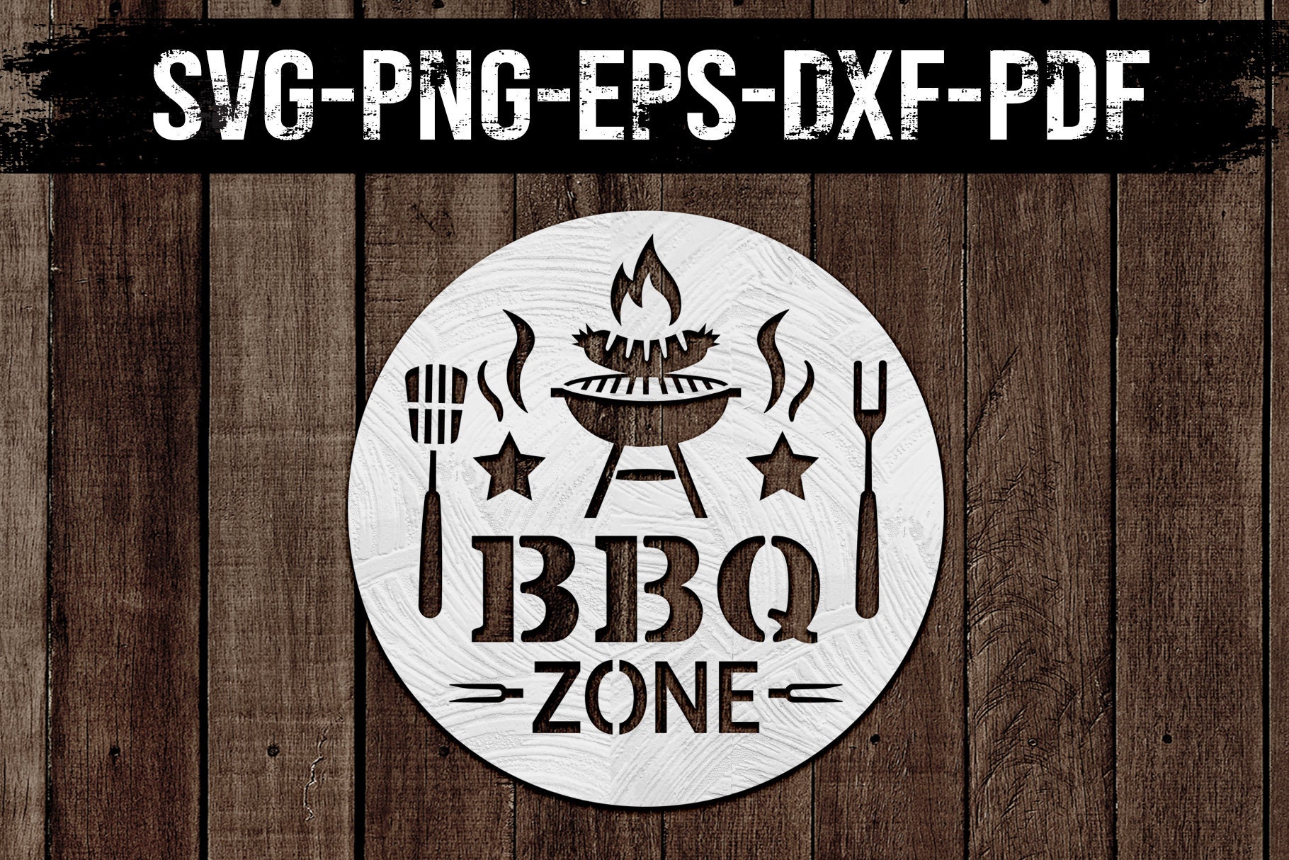 Bbq Zone Papercut Template, Grilling Svg, Laser Cut, Summer Decor ...