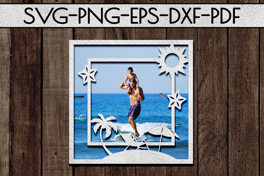 Summer Photo Frame Papercut Template Svg File, Beach House Decor, Home ...