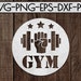 Gym Sign Paper Cut Cutting File, Workout Svg, Fitness Clipart, Exercise ...