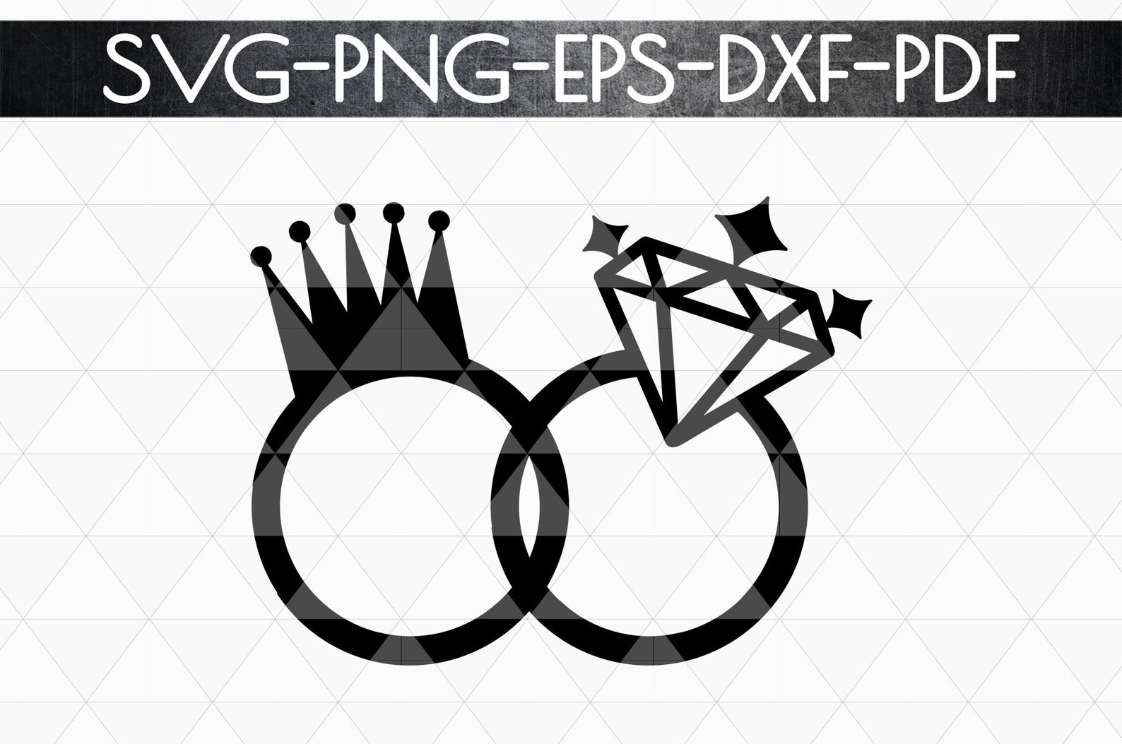 Wedding Ring Papercut Template Svg File Cake Topper Design - Etsy