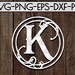 Monogram K Papercut Template, Vinyl Laser Cut, Circle Frame Monogram ...