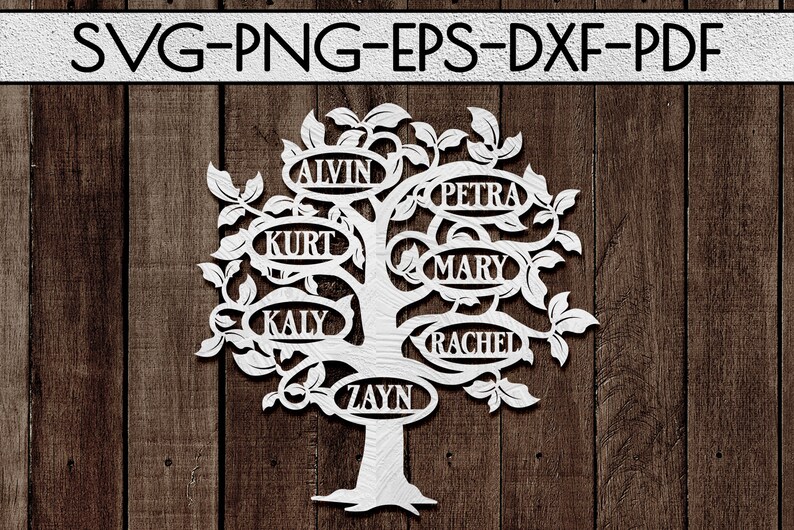 Customizable Family Tree Papercut Template Laser Cut Family - Etsy UK