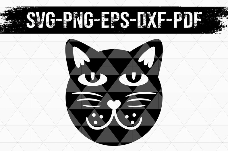 Cat Face 1 Papercut Cutting Template Cat Lady Gift Ideas Cat | Etsy