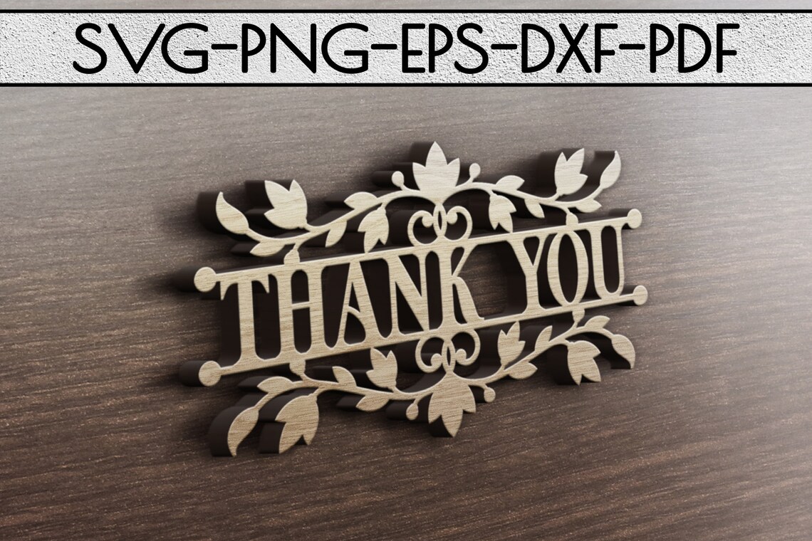 Thank You Sign Papercut Template Svg File Birthday Clipart - Etsy