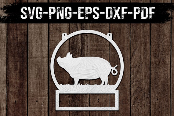 Customizable Pig Circle Papercut Template Laser Cut - Etsy