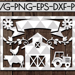 Farm Decor Sign Papercut Cutting File, Laser Cut, Farming Svg, Rustic ...