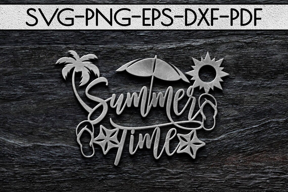 Summer Time Paper Cut Template Svg File Beach House Decor - Etsy