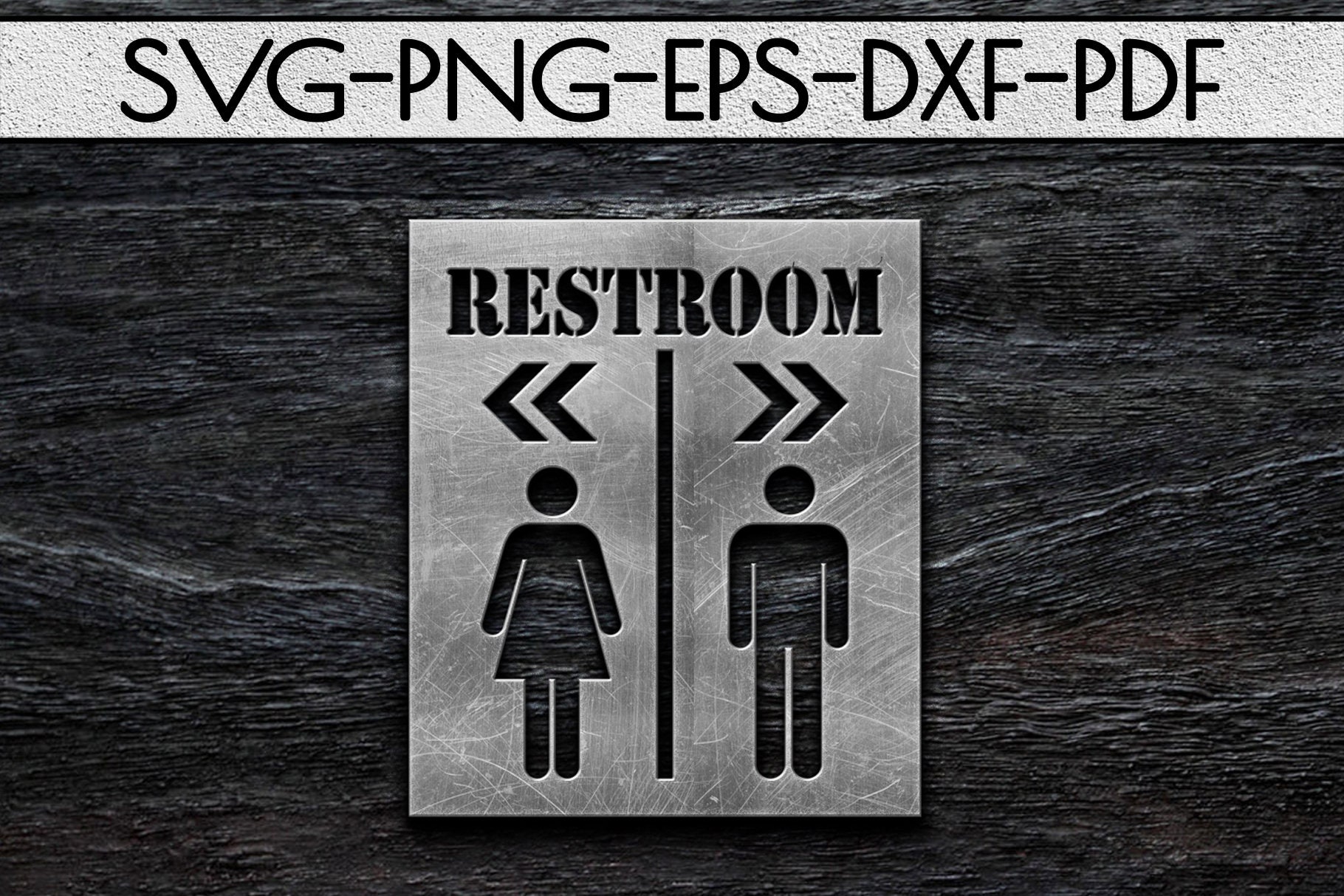 Restroom Sign Papercut Cutting Template Bath Sign Svg Unisex | Etsy