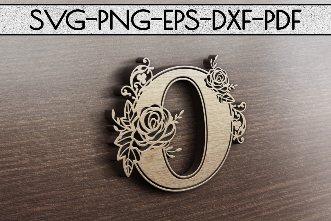 Floral Font O Paper Cut Template Laser Cut Wedding Day Gift - Etsy