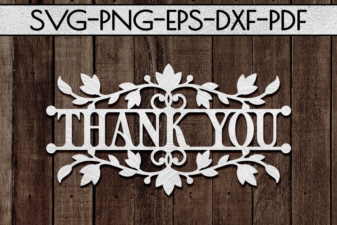 Thank You Sign Papercut Template Svg File Birthday Clipart - Etsy