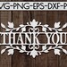 Thank You Sign Papercut Template Svg File Birthday Clipart - Etsy