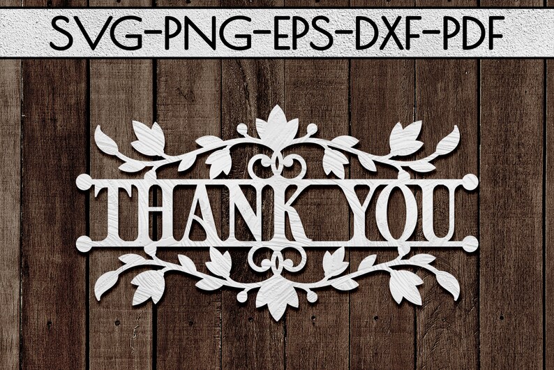 Thank You Sign Papercut Template Svg File Birthday Clipart - Etsy