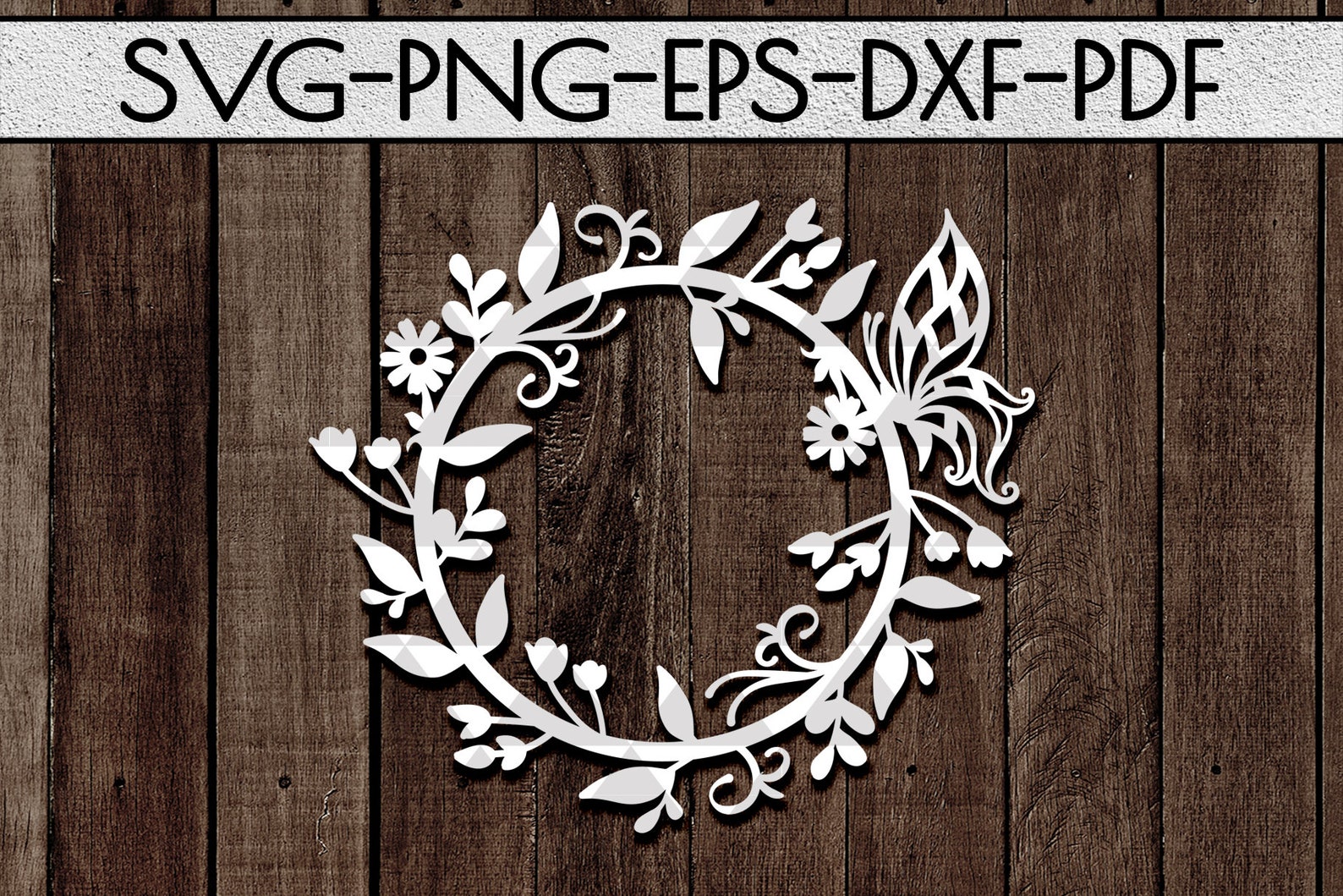 Spring Wreath Papercut Template Svg File Flower Wreath - Etsy