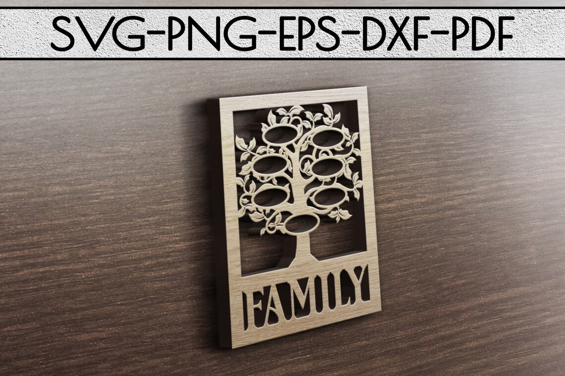 Customizable Family Tree Frame Papercut Template Family Gift - Etsy
