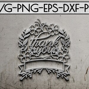 Customizable Thank You Papercut Template Svg File, Birthday Clipart ...